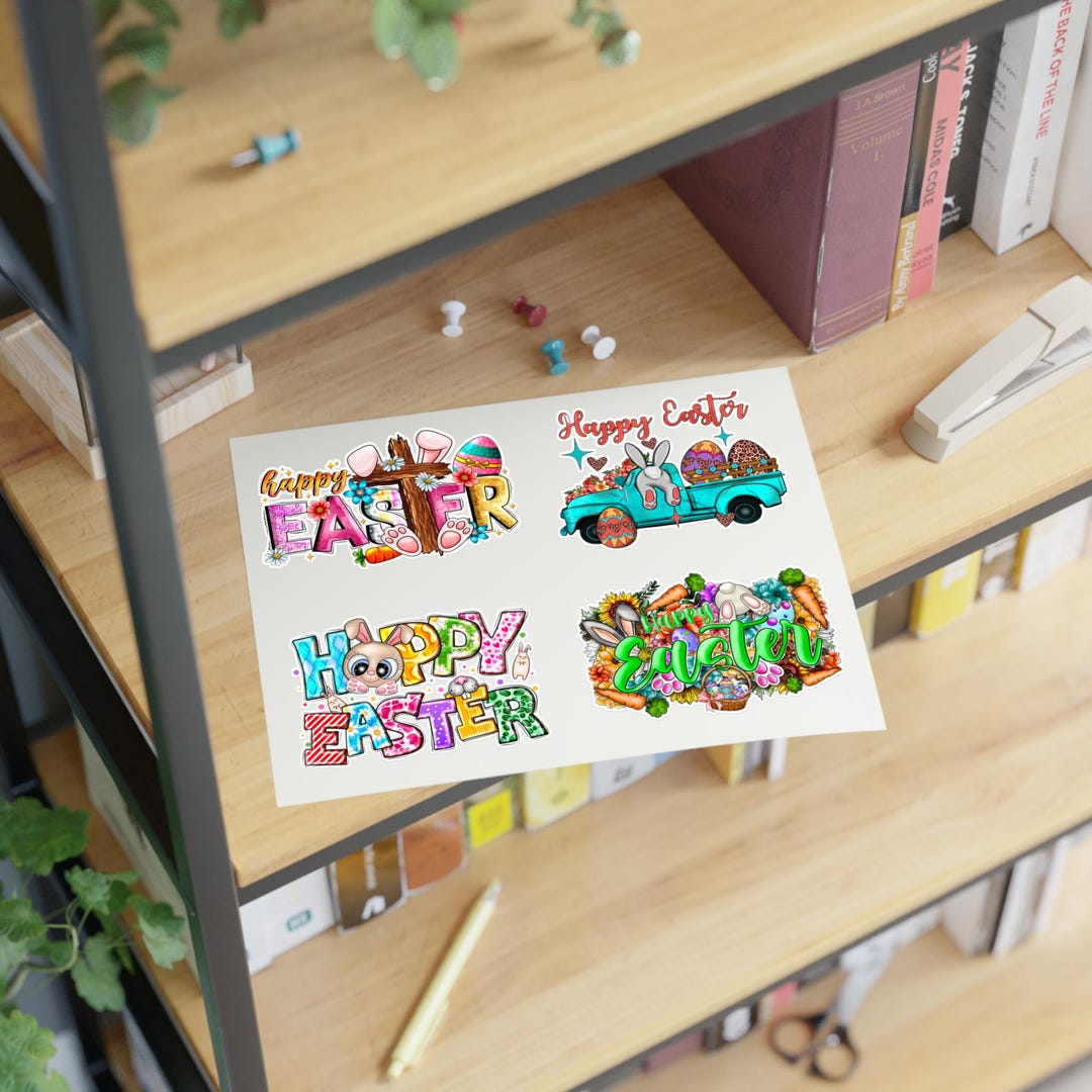 Happy Easter Sticker Sheets (part 6) - Four Cute Character Designs for ...