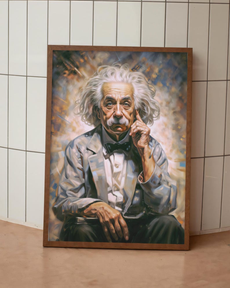 Albert Einstein Inspirational Poster, Creative Art Print for Office and ...