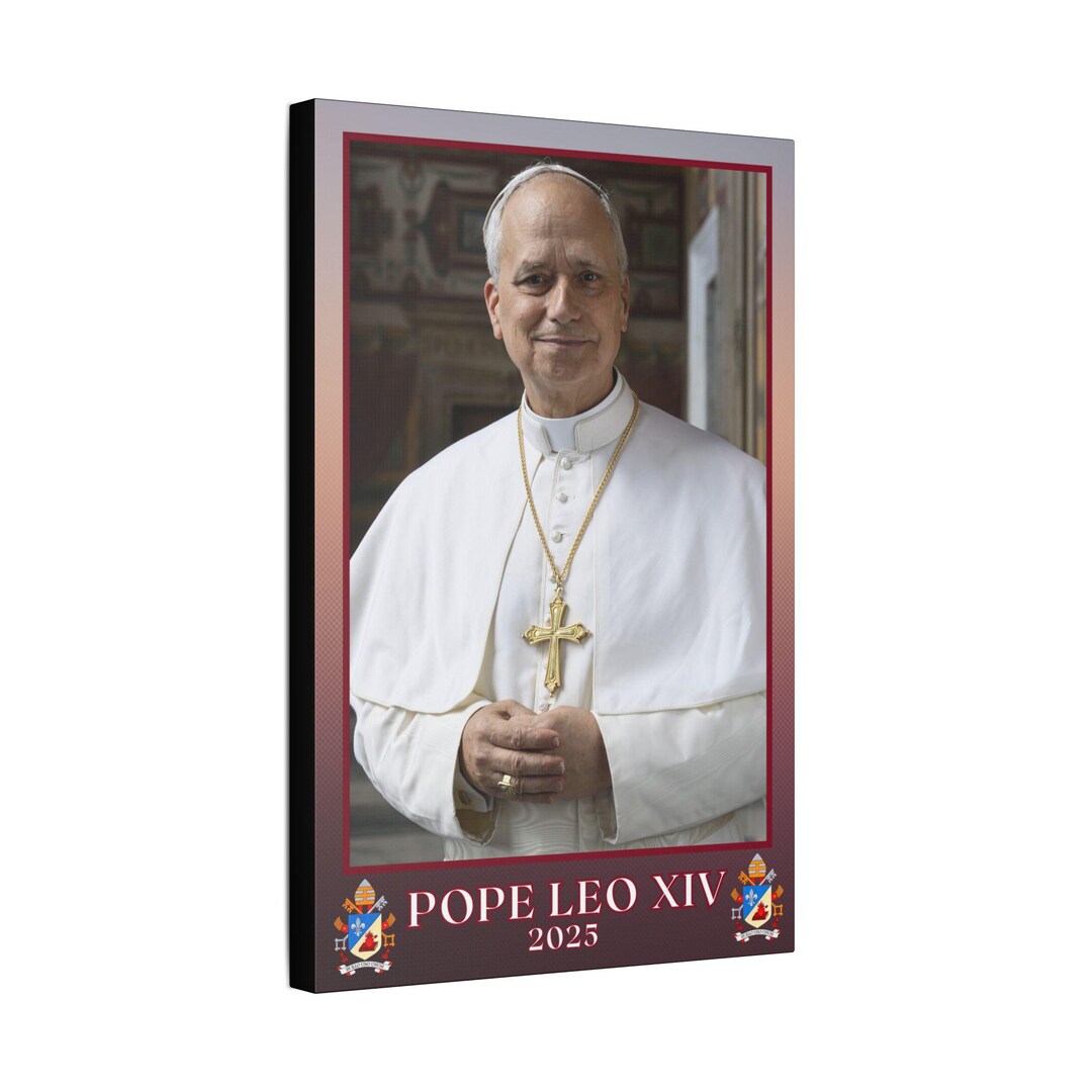 Pope Leo XIV Classic Stretched Canvas Artwork, Religious Home Decor ...