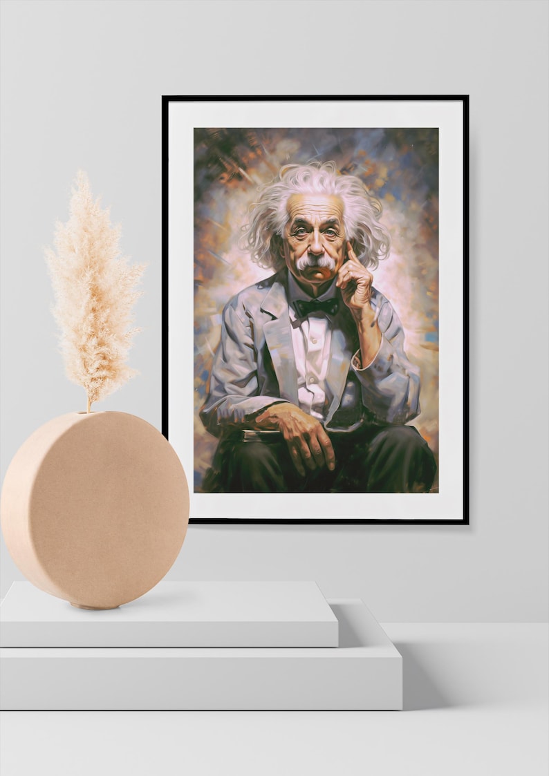 Albert Einstein Inspirational Poster, Creative Art Print for Office and ...
