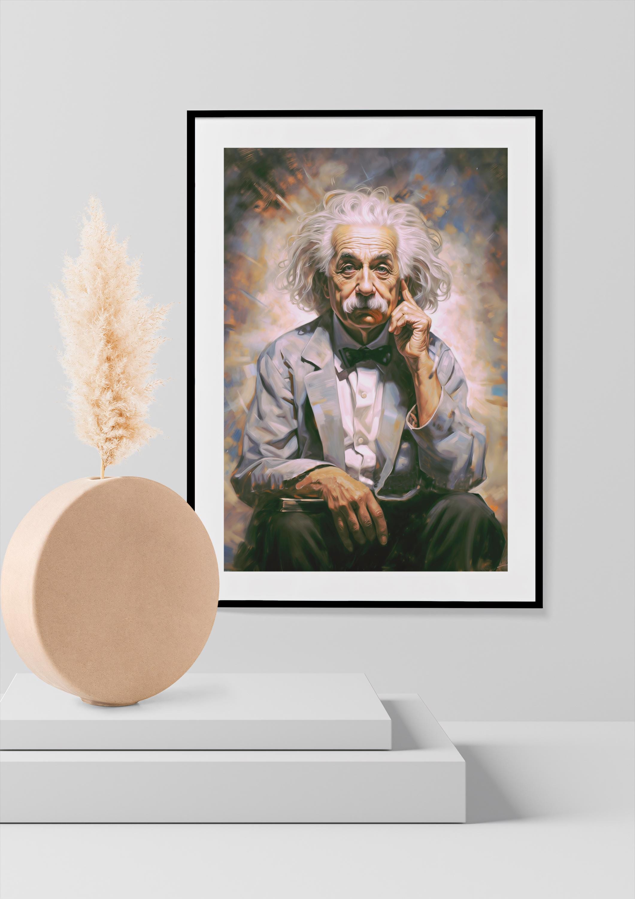 Albert Einstein Inspirational Poster, Creative Art Print for Office and ...