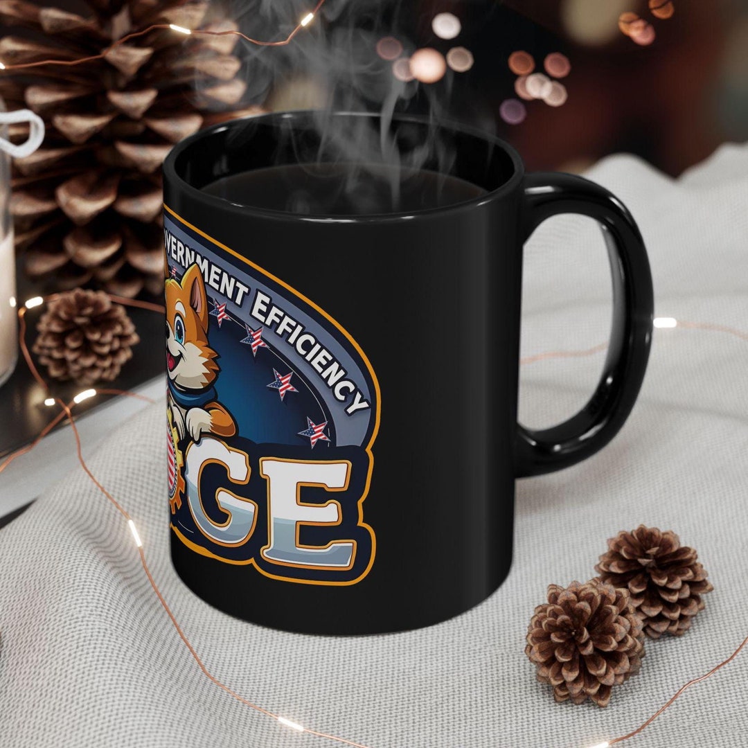 DOGE Department of Government Efficiency | All Black Ceramic Coffee Mug ...