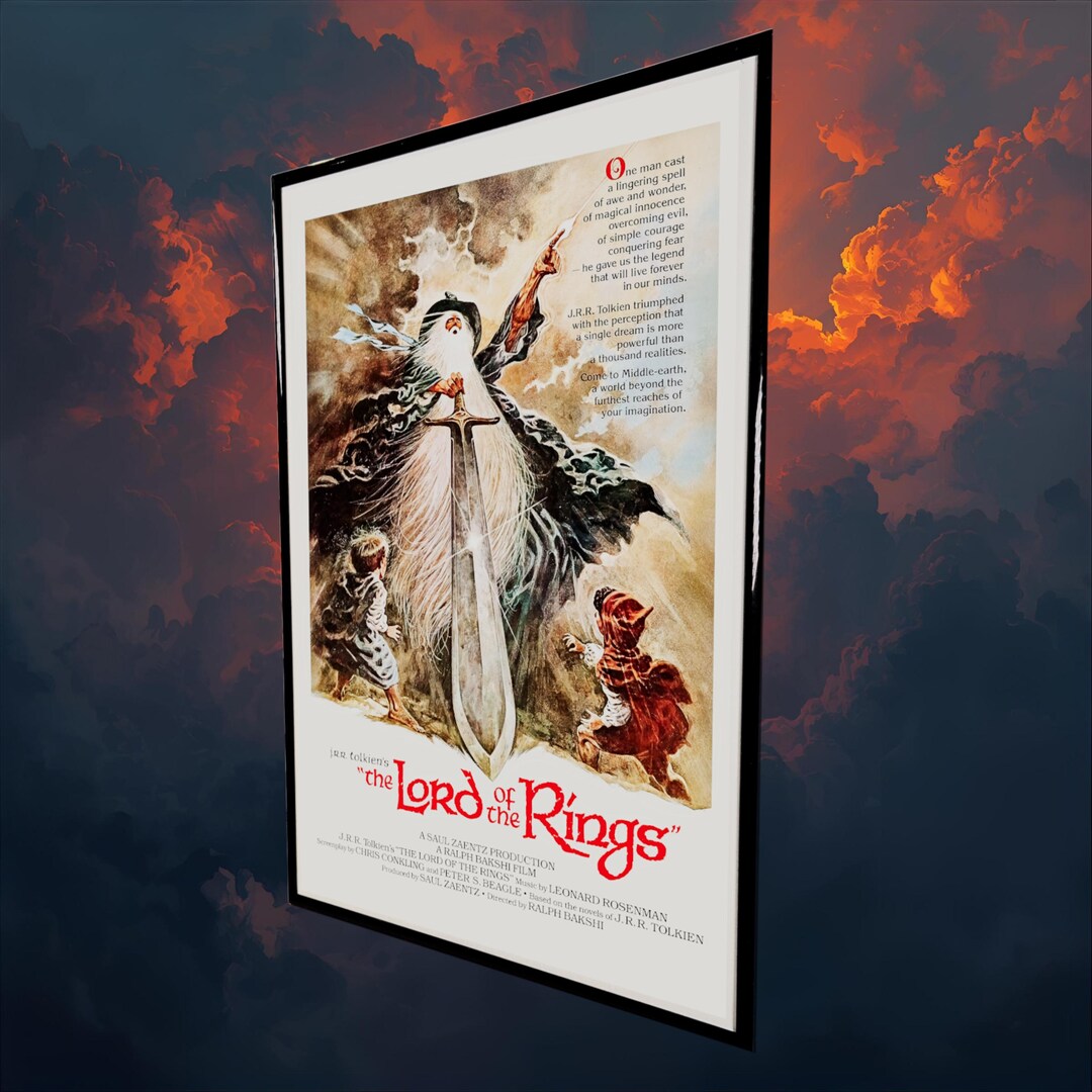 1978 'HERR der RINGE' Vintage Film Poster | Gandalf mit Schwert und ...
