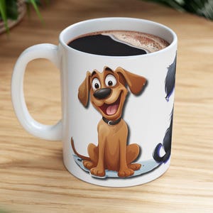 HAPPY CARTOON DOGS, Ceramic Coffee Mug, Perfect Gift for Dog Lovers, 11 ...