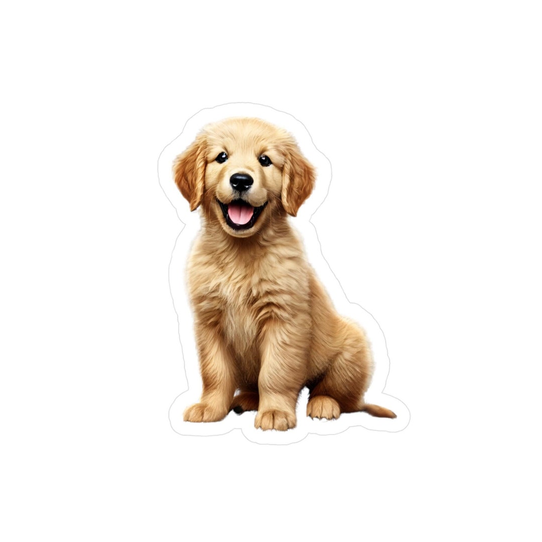 GOLDEN RETRIEVER Puppy Decal, Cute Puppy Dog Mom Decal, Golden ...