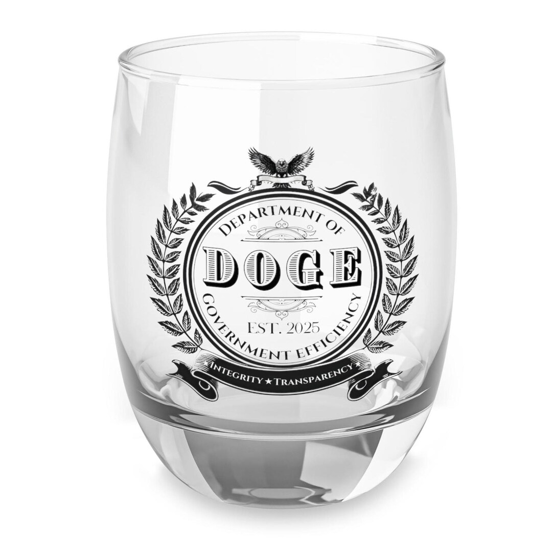 Elegant 6 Oz Whiskey Glass - DOGE Emblem, Vintage Barware Gift for Him ...