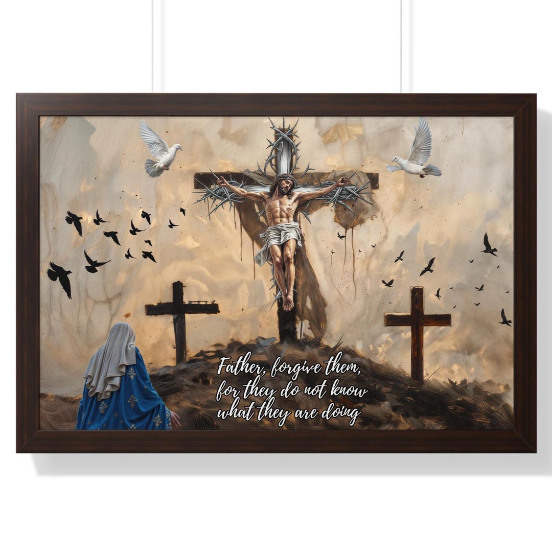Crucifixion of Jesus | Framed Religious Poster | Christian Wall Art ...