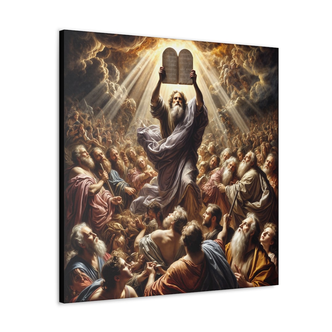 Moses and the Ten Commandments, Canvas Gallery Wraps, Wall Art ...