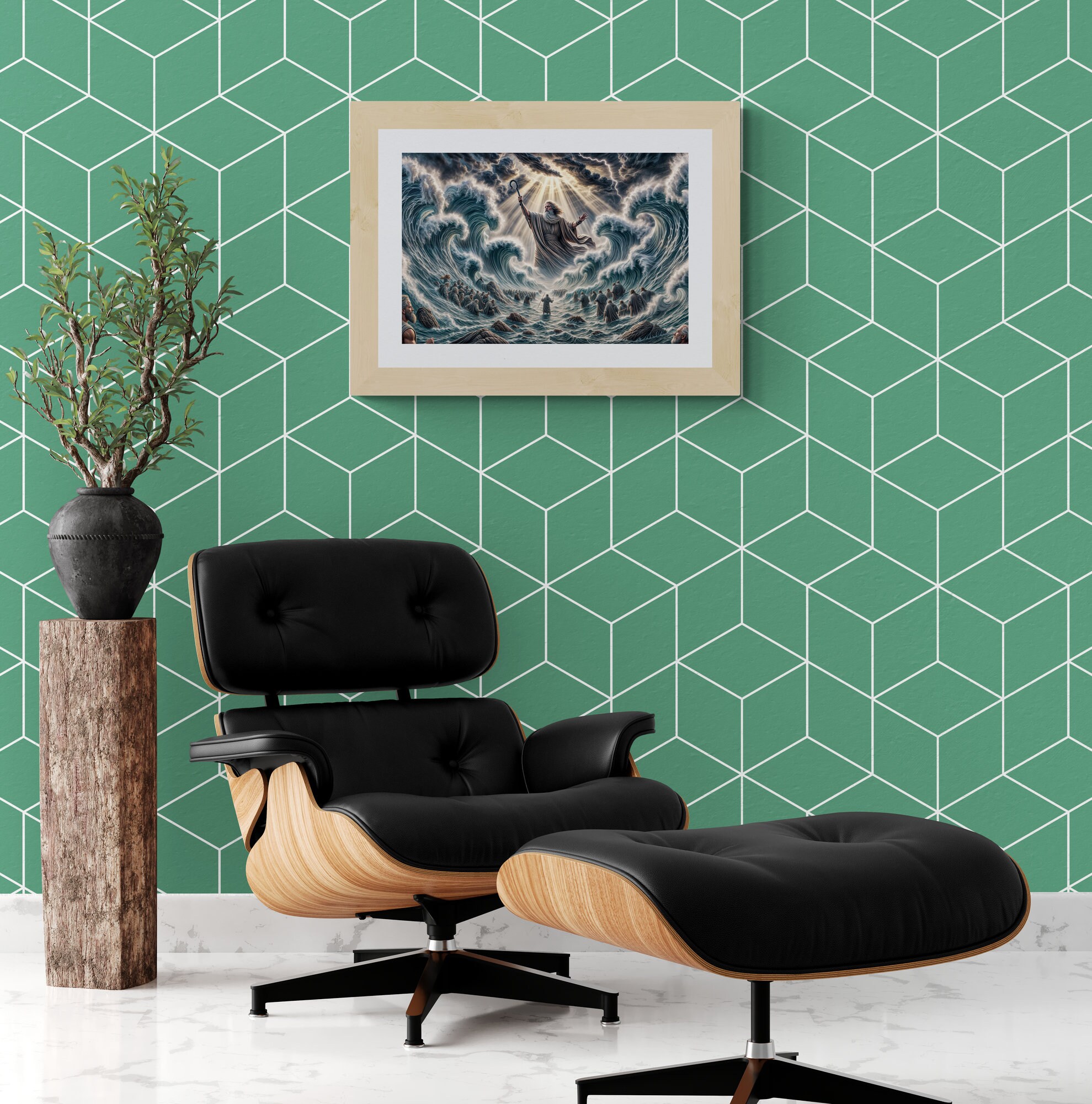 Moses Parting the Red Sea Poster, Religious Decor, Large Bible Scene ...