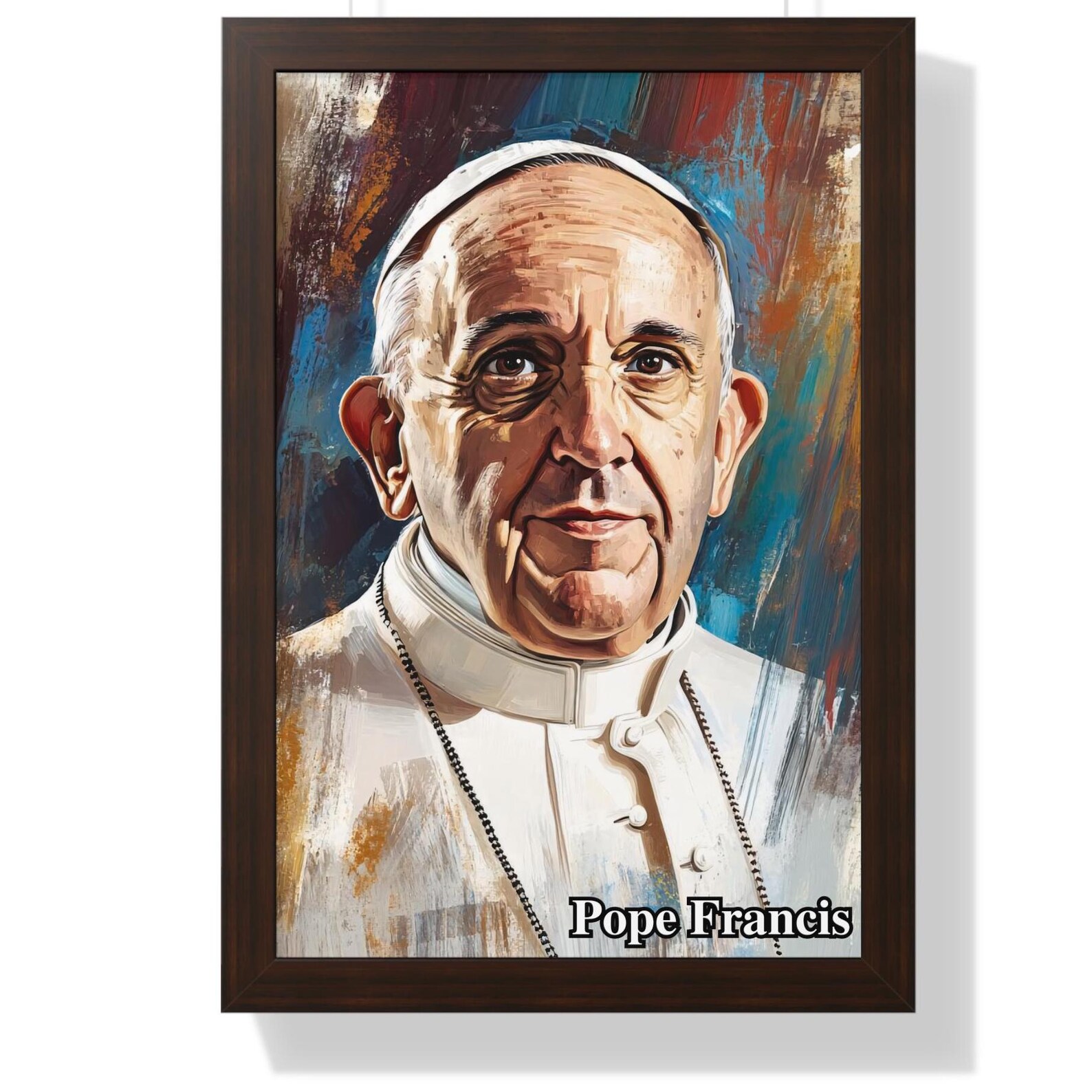POPE FRANCIS Framed Vertical Poster Art | 3 Colors - White, Black ...