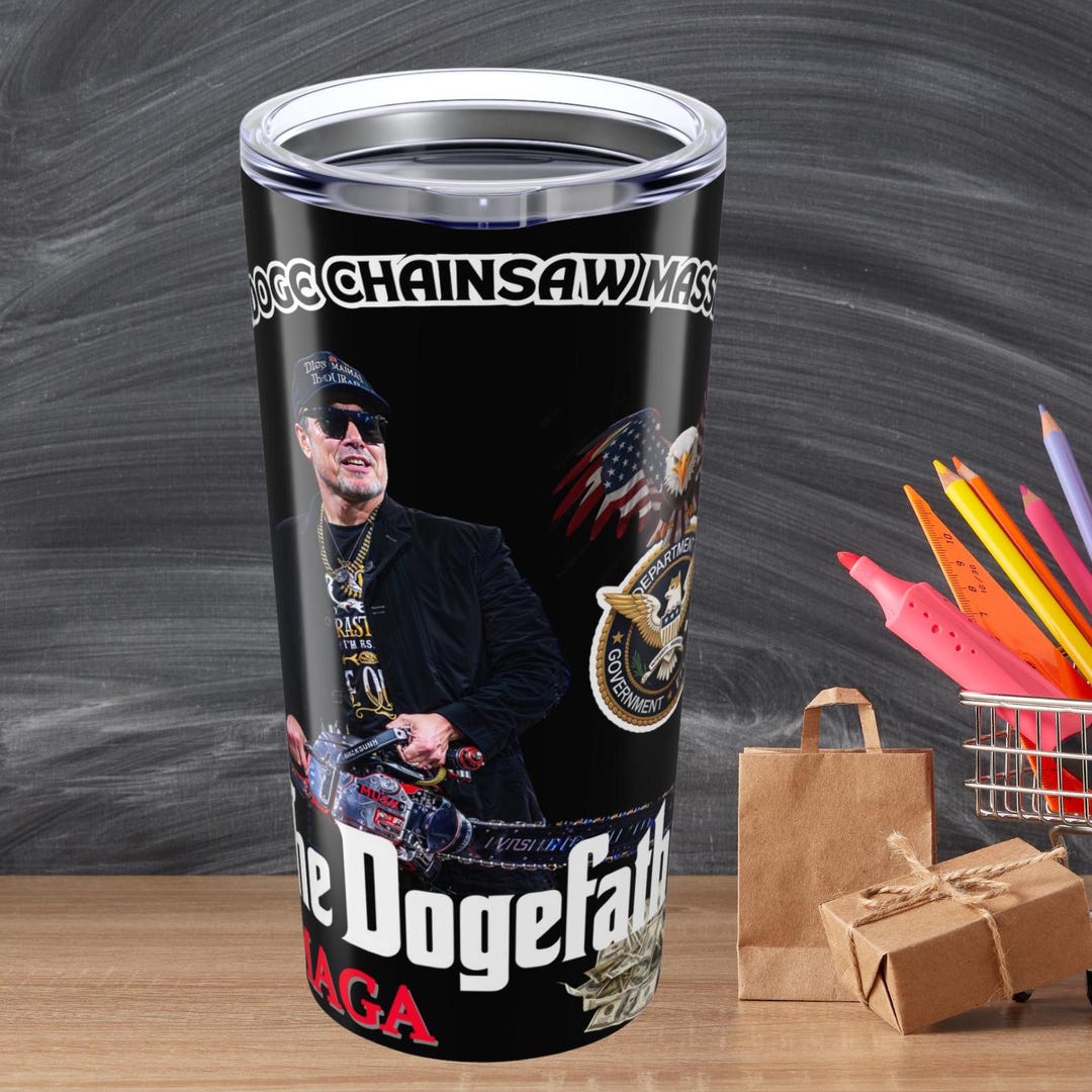Tumbler 20oz - the Dogefather 'the DOGE CHAINSAW MASSACRE' Unique Gift ...