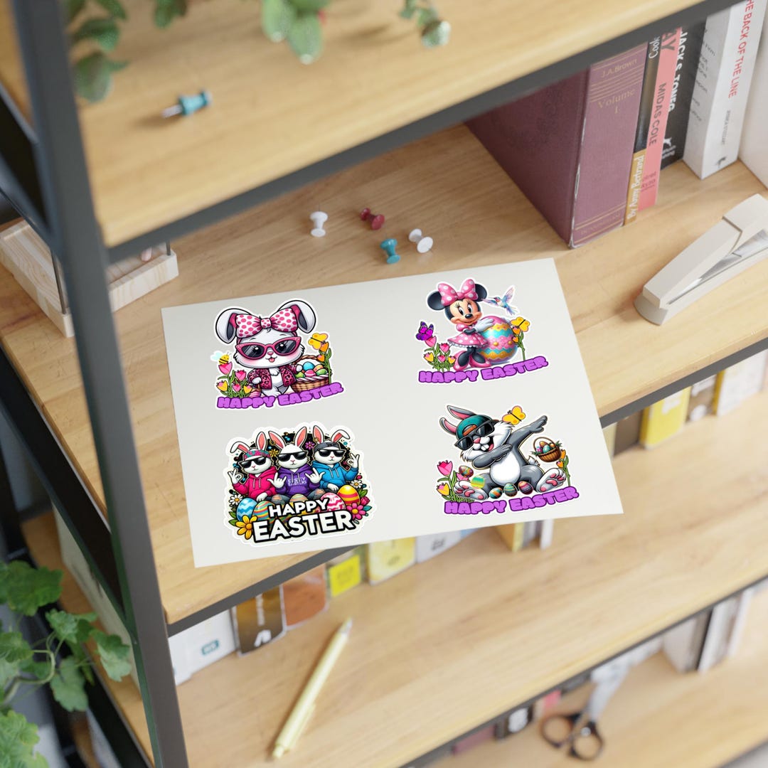 Happy Easter Sticker Sheets - (part 2) Four Fun Bunny Designs for ...