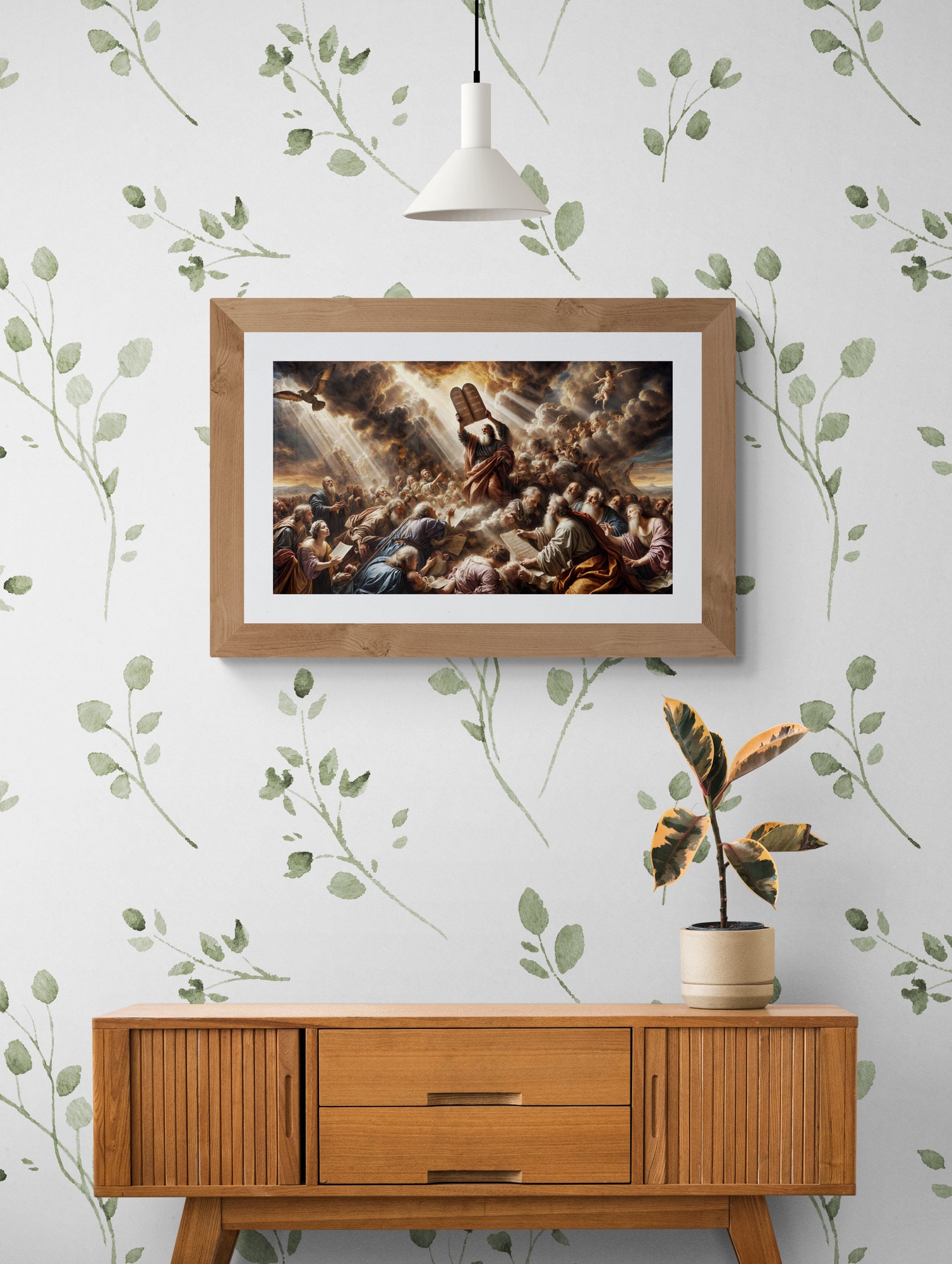 Moses and the Ten Commandments Poster - Biblical Wall Art, High-quality ...