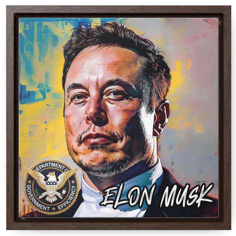 ELON MUSK Portrait | Department of Government Efficiency | Unique Gift ...