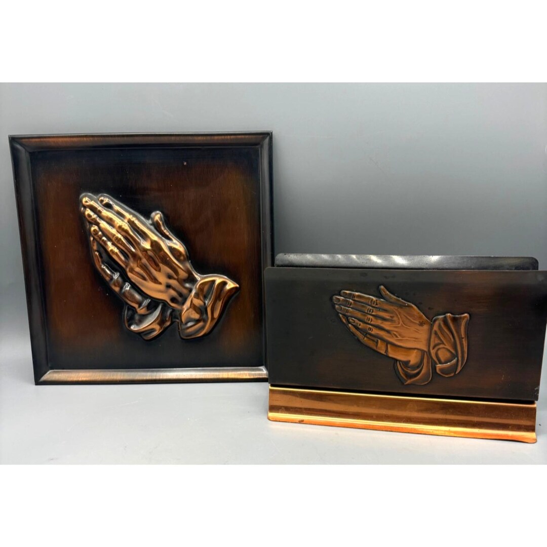 Vtg 70s Copper Guild Praying Hands Wall Art Plaque Religious Decor - Etsy