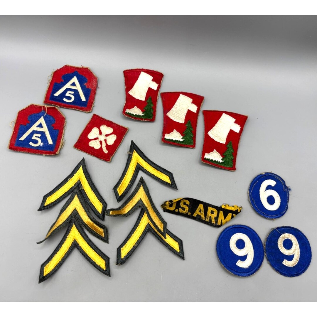 Vtg US Military Patches Lot Army Chevron 5th Army Axe WWII - Etsy