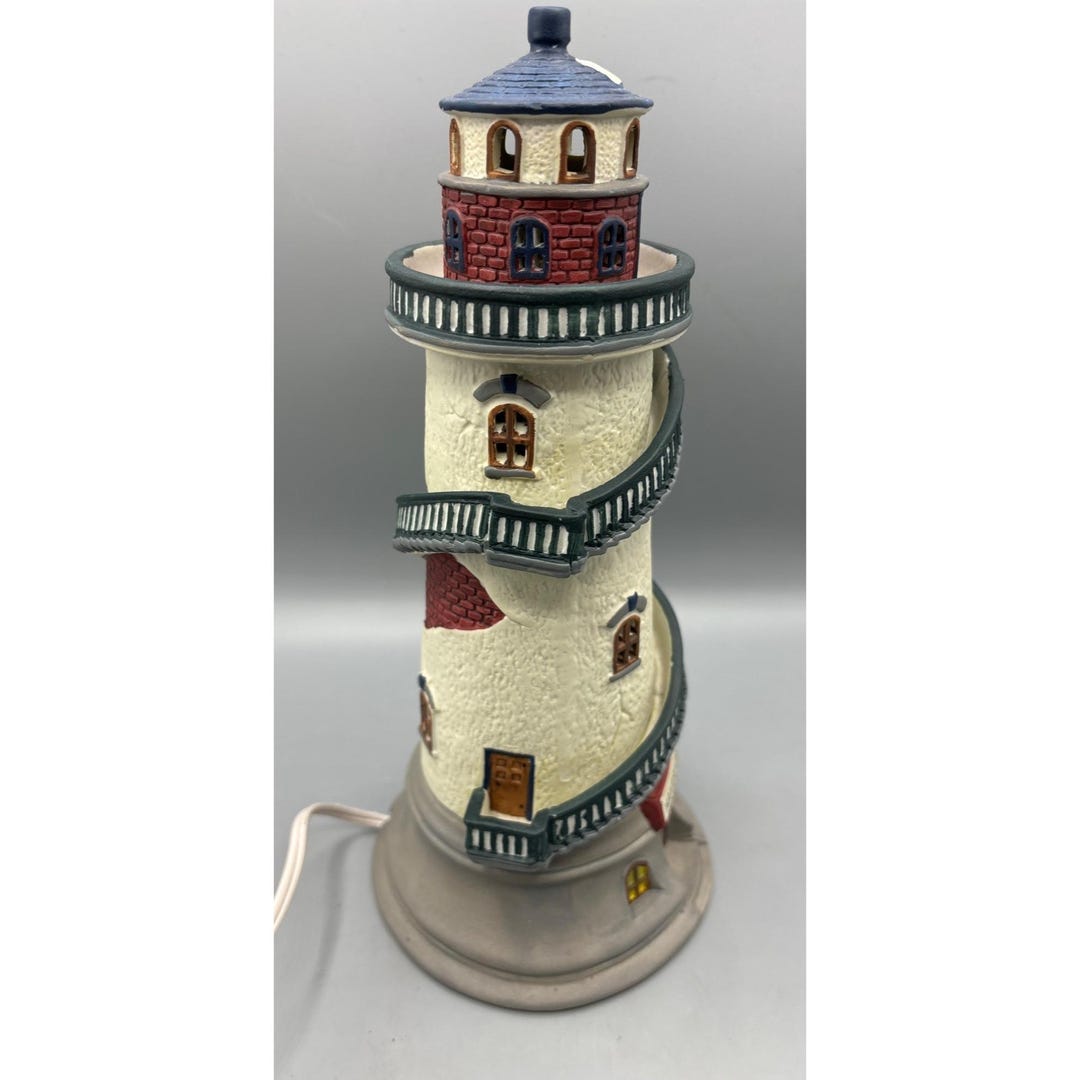 Vtg 1995 Lemax Haverford Lighthouse Light up Figurine Lamp Electric - Etsy
