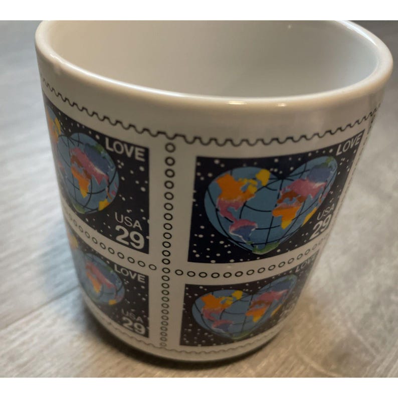 Vtg 90s USPS Papel Postage Stamp Love USA 29 Cents Coffee Mug - Etsy