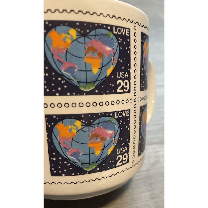 Vtg 90s USPS Papel Postage Stamp Love USA 29 Cents Coffee Mug - Etsy
