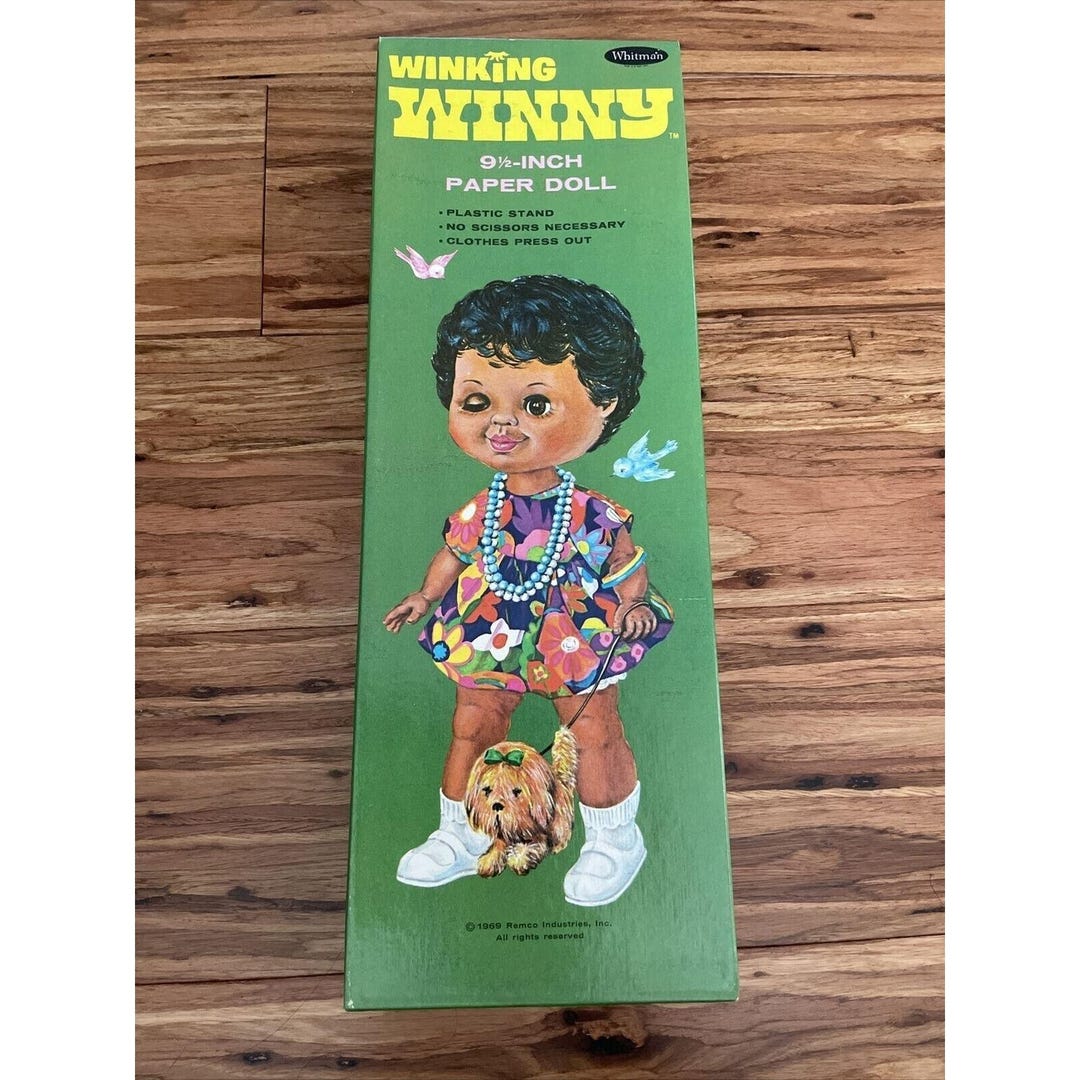 Vtg 60s Whitman Winking Winny Paper Doll 9 Inch 1969 Remco Retro Toy ...