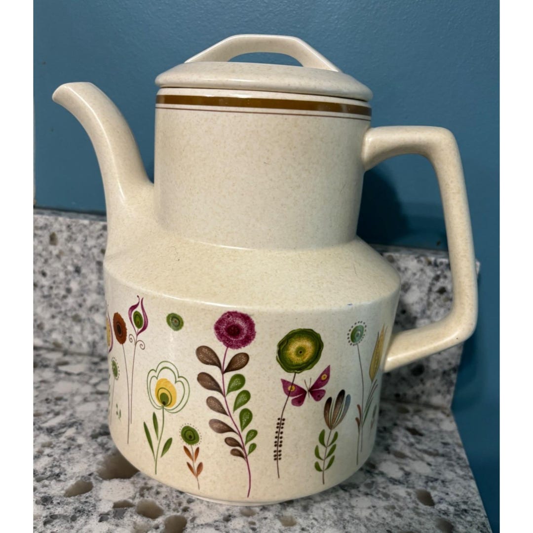 Vtg Temperware Lenox Sprite Tea Coffee Pot Pitcher With Lid Floral - Etsy