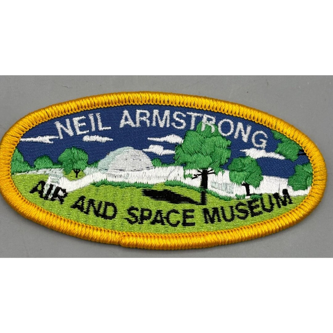 Vtg Neil Armstrong Air & Space Museum Embroidered Patch 4" Oval ...
