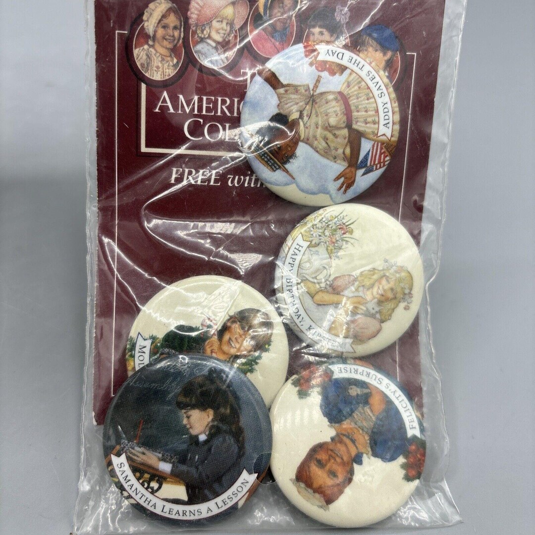 Vtg 90s American Girl Collection Set of 5 Button Pins Metal Addy ...