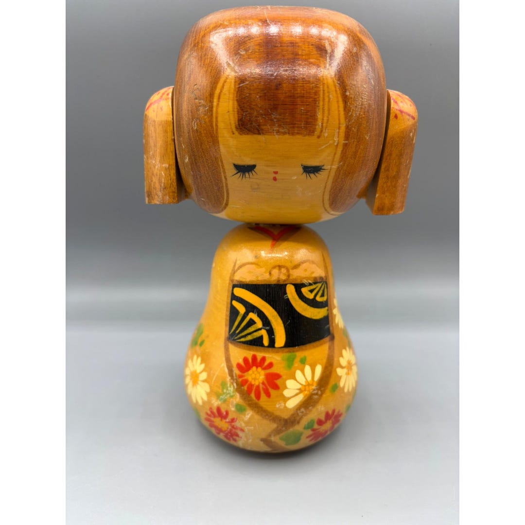 Vtg Japanese Kokeshi Doll Wooden Creative Piggy Tails Signed - Etsy