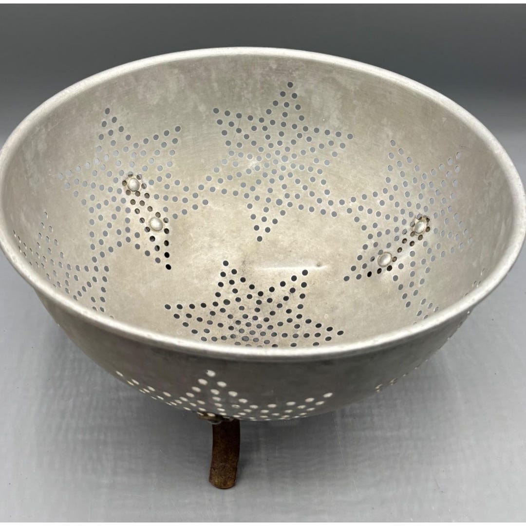 Vtg Metal Aluminum Colander Star Design Americana Rustic Decor - Etsy