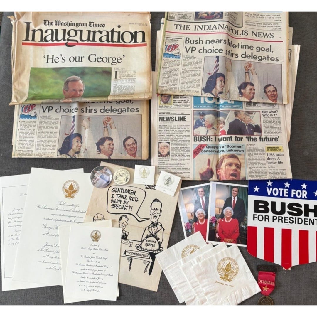 Presidential Inauguration Memorabilia Lot 1989 George HW Bush Dan ...