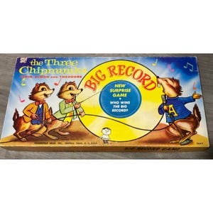 Vtg 1960 the Three Chipmunks Big Record Board Game Alvin Simon Theodore ...