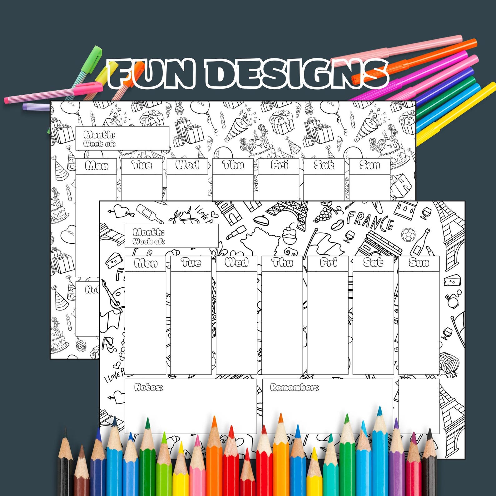 52 Week Doodle Schedule - Etsy