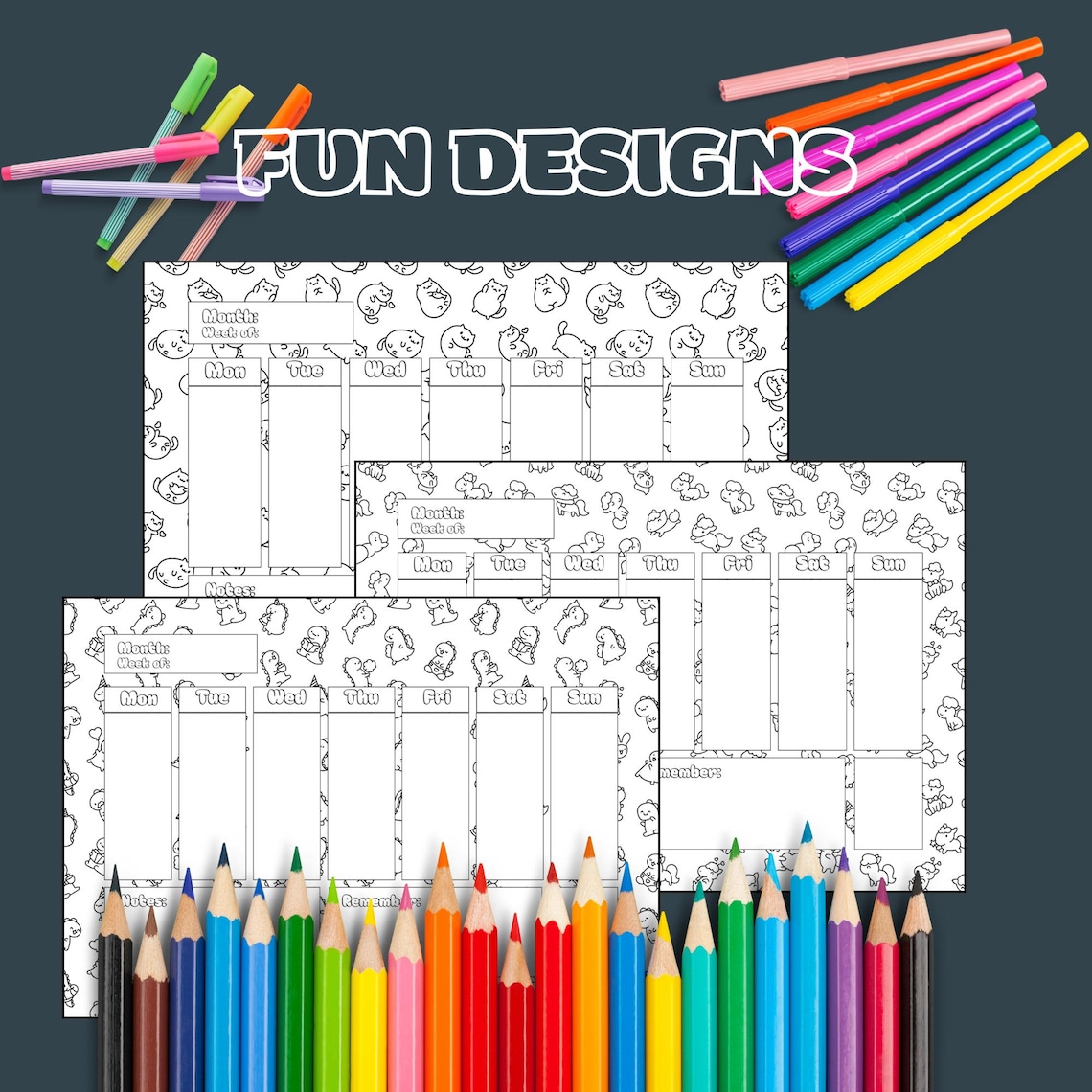 52 Week Doodle Schedule - Etsy