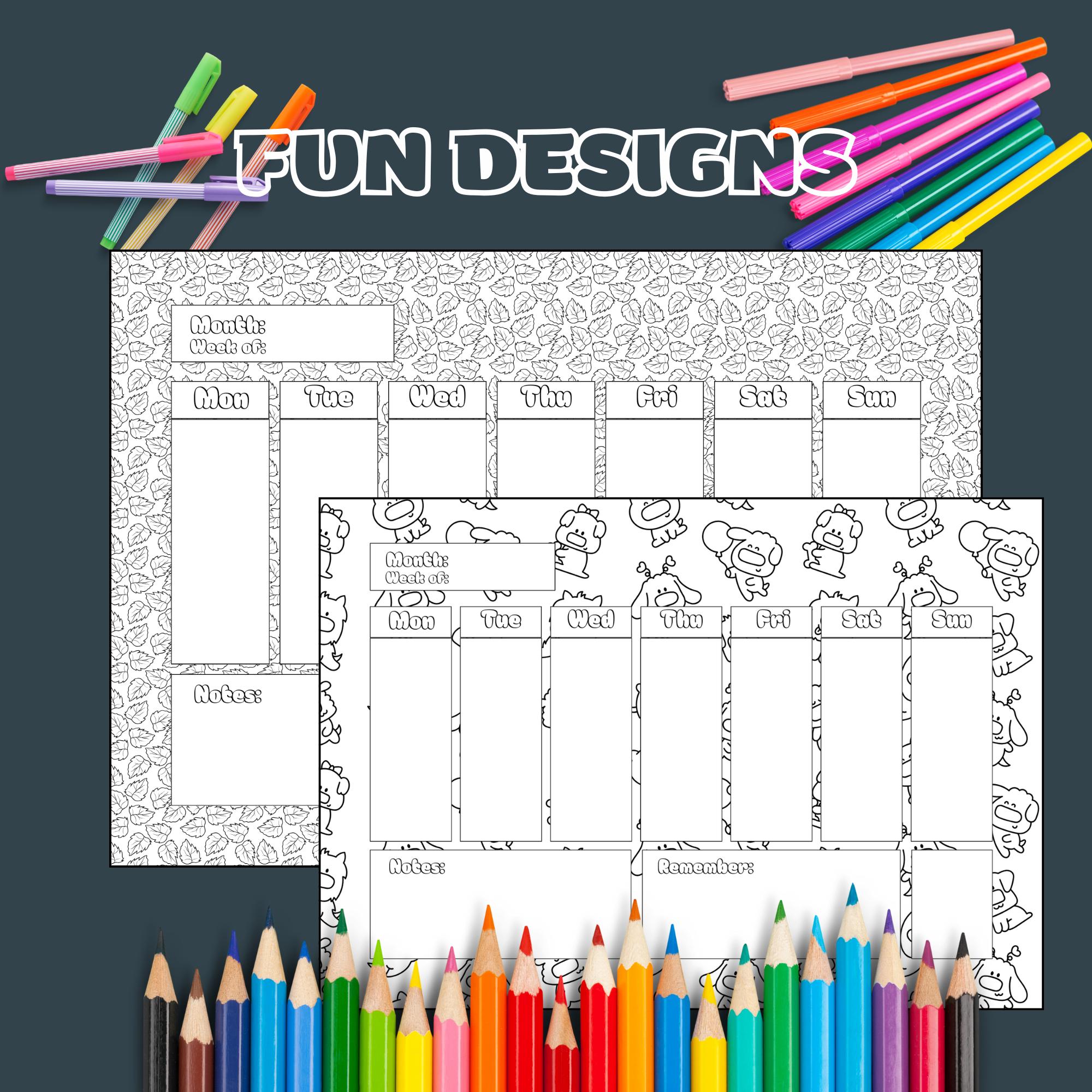 52 Week Doodle Schedule - Etsy