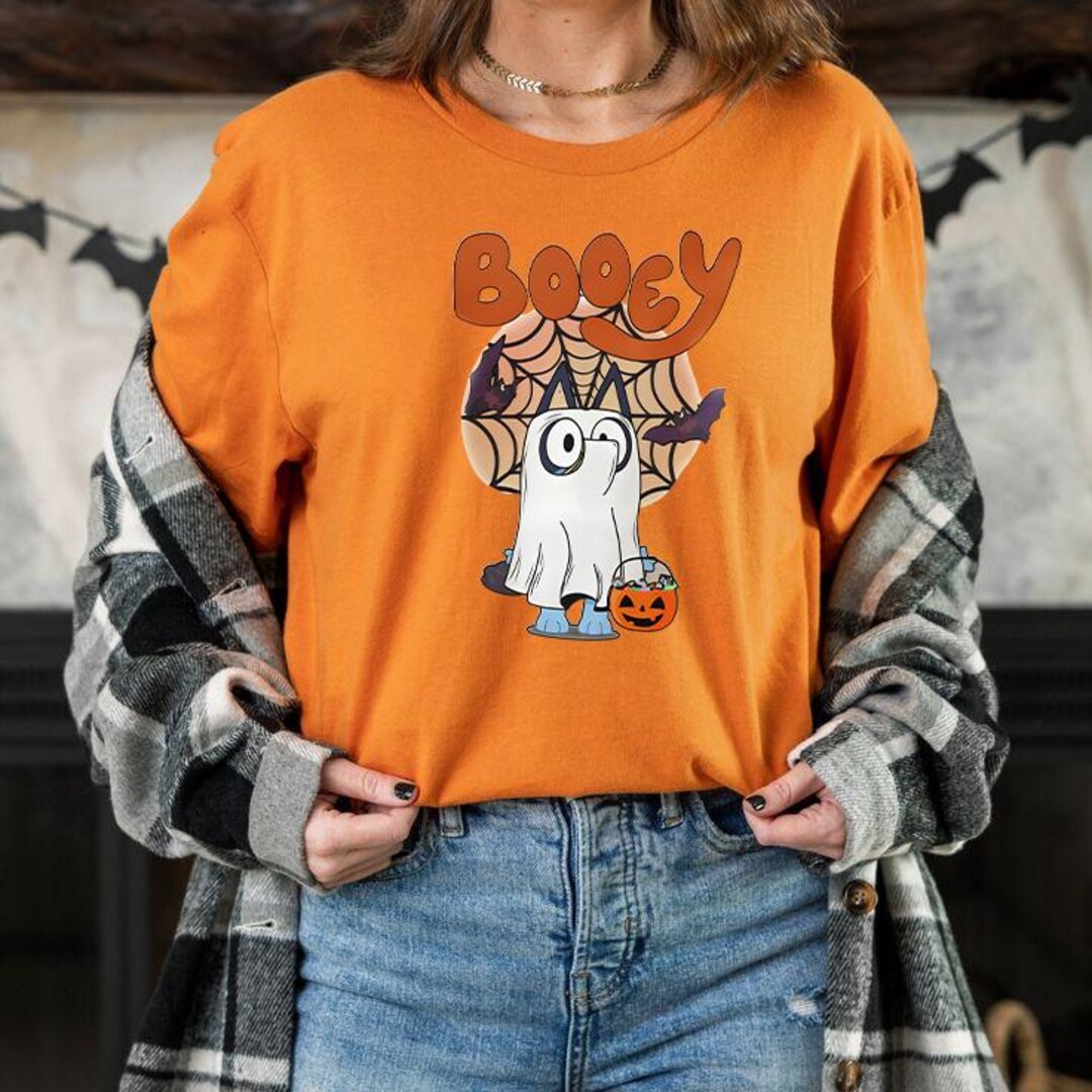 Cute Bluey Ghost PNG, Booey Halloween PNG, Funny Spooky Season Tee ...
