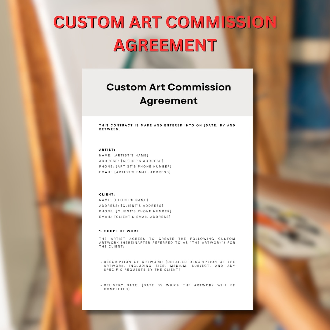 Custom Art Commission Contract Template - Professional and Easy to Use ...
