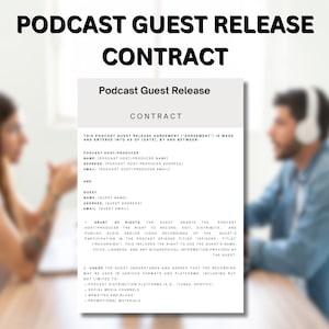 Podcast Guest Release Agreement Contract Template | Professional Legal ...