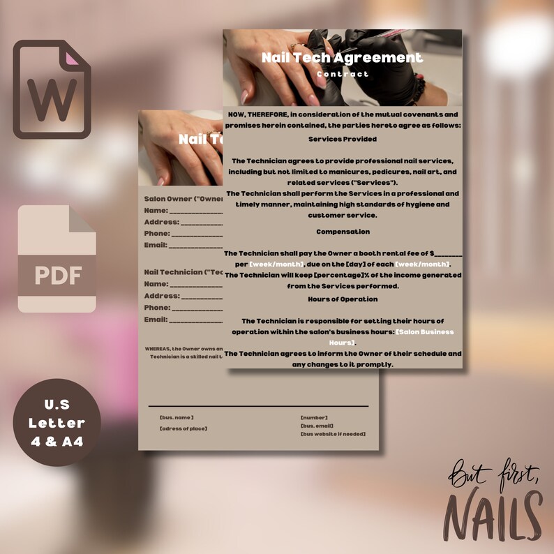 Nail Tech Agreement/ Contract - Etsy