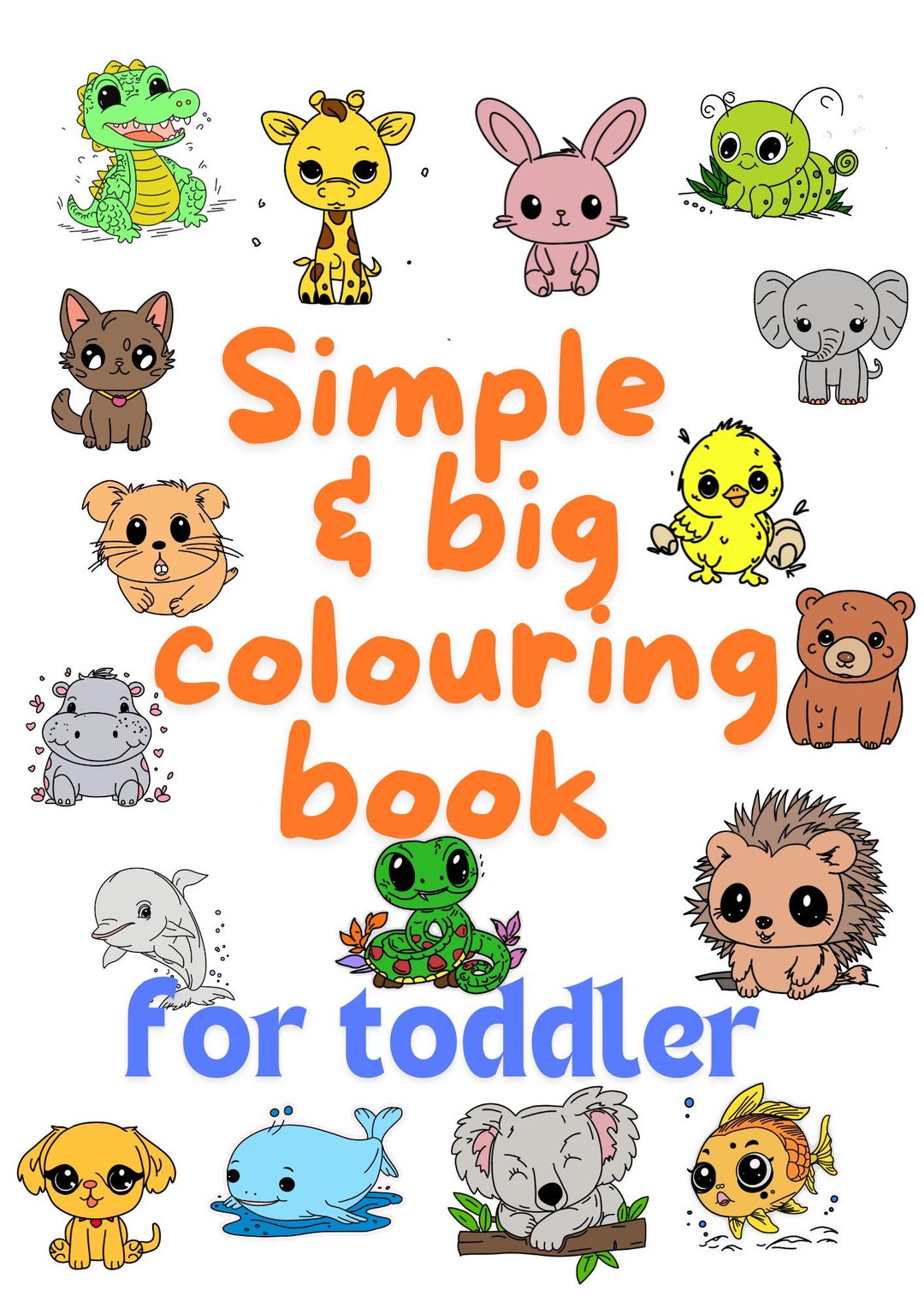 Simple & Big Animal Colouring Book print on Demand - Etsy