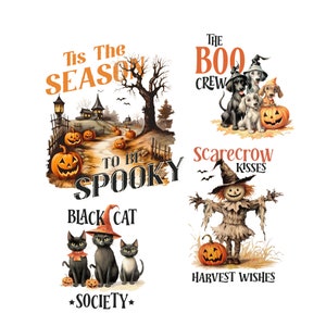 Vintage Halloween Sublimation Bundle Cliparts, Spooky Season ...