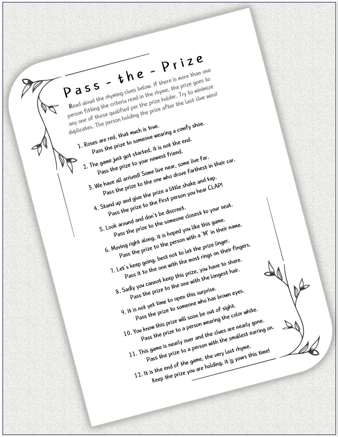 Pass-the-prize; Ice Breaker Game for Any Occasion - Etsy
