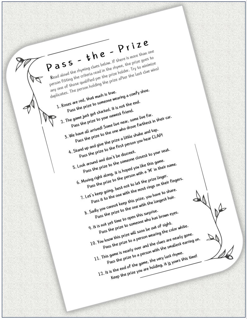 Pass-the-prize; Ice Breaker Game for Any Occasion - Etsy
