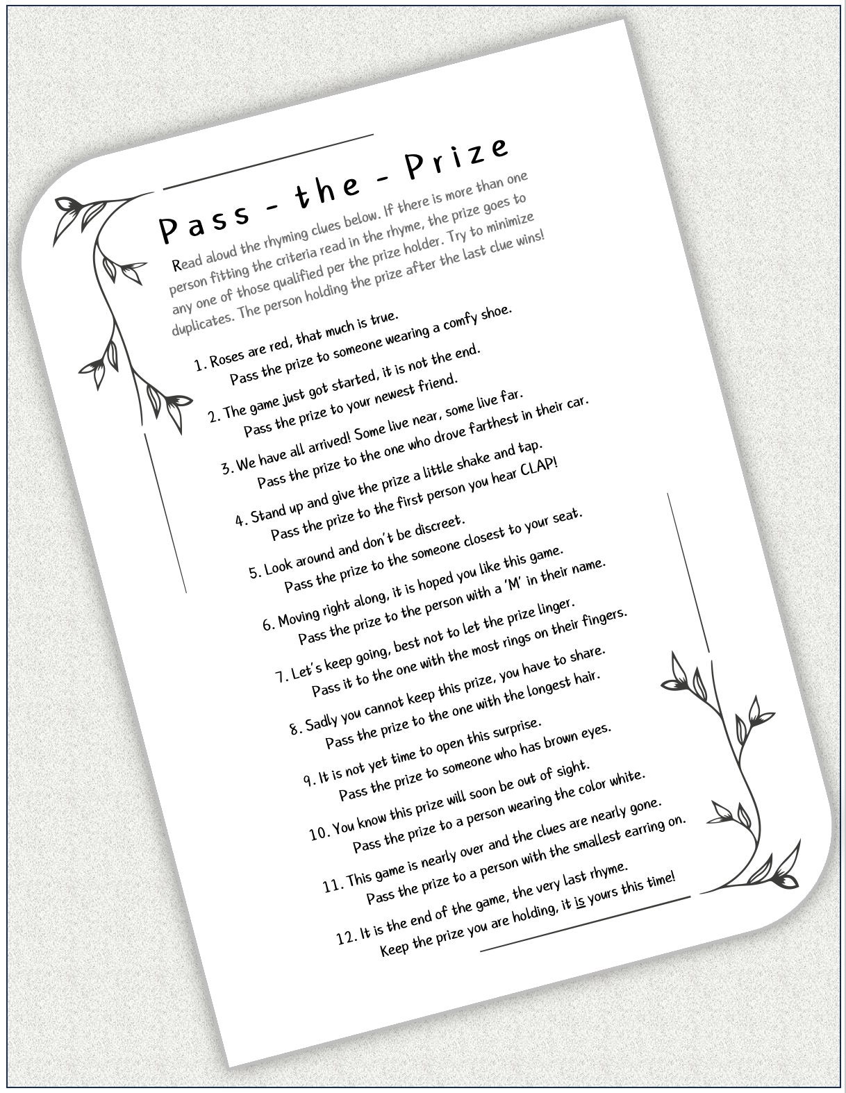 Pass-the-prize; Ice Breaker Game for Any Occasion - Etsy