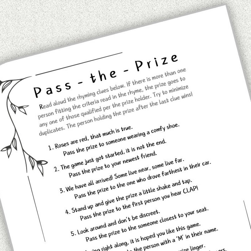 Pass the Prize - Etsy