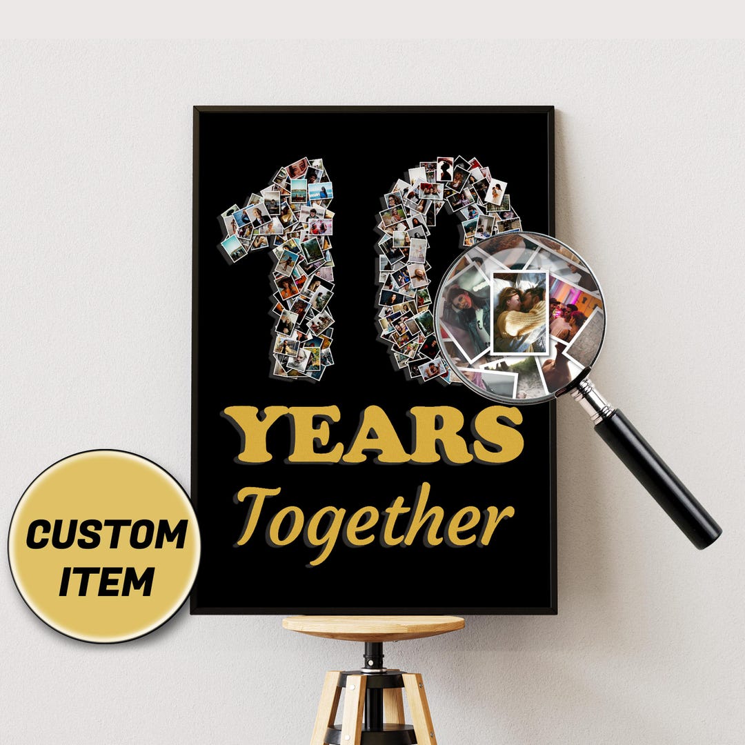 10th Anniversary, Photo Collage, Custom Collage, Collage Art, 10th ...