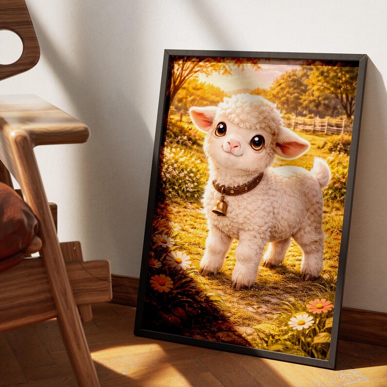 Sheep Nursery Poster, Baby Lamb Nursery Print, Farm Animal Nursery Wall ...