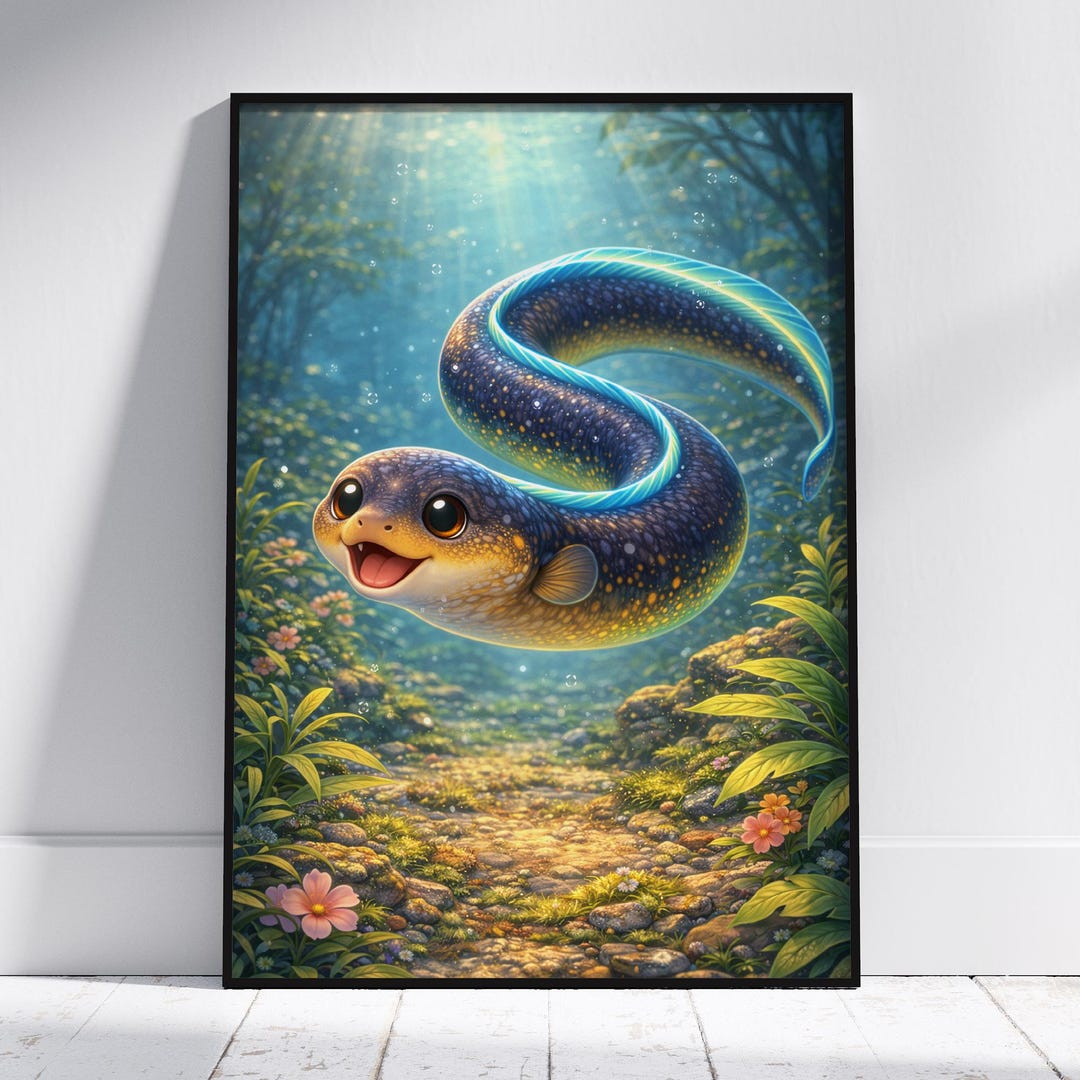 Eel Nursery Poster, Baby Eel Nursery Print, Whimsical Ocean Nursery ...
