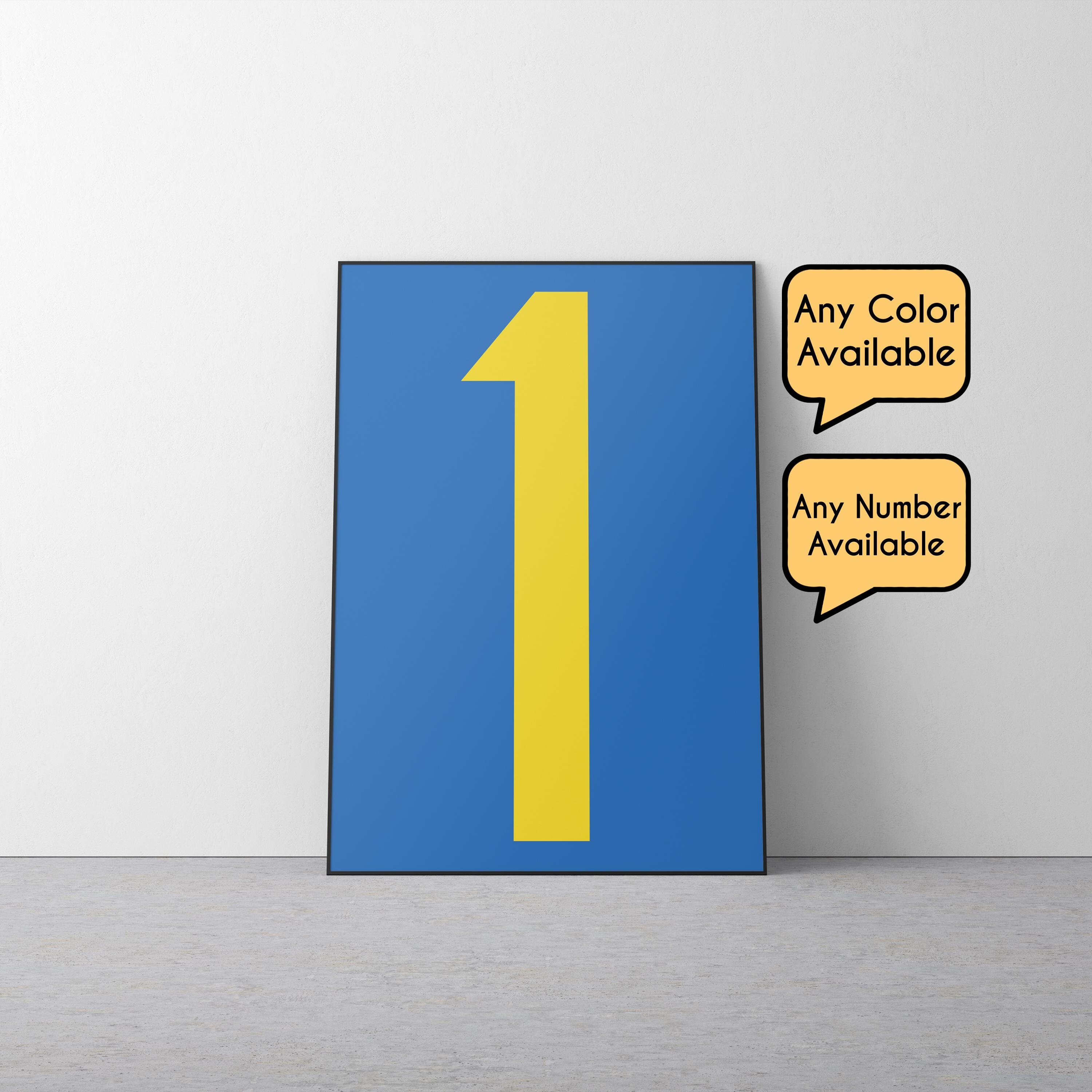 Number 1 Sign, Number Poster, Number Prints, Number Signs, Number Signs ...