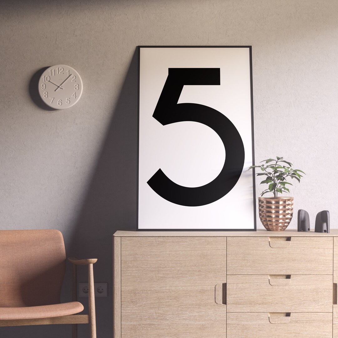 Custom Number Sign, Number Poster, Numbered Prints, Number Signs, Wall ...
