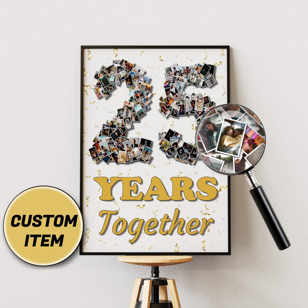 25th Anniversary, Photo Collage, Custom Collage, Collage Art, 25th ...